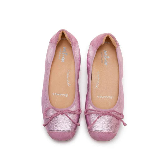Minx Lyric Sweet Pink Metallic Combo Leather Ballet – Mavis & Mick ...