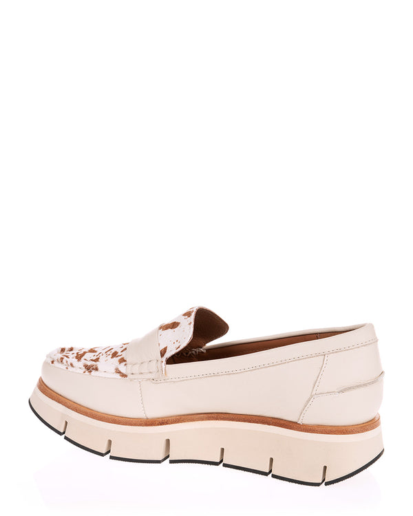Alfie & Evie Bato Cream Leather Cow Pony Fur Loafer – Mavis & Mick ...
