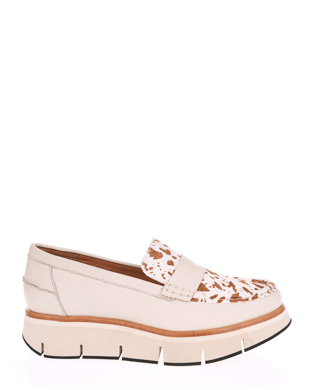 Alfie & Evie Bato Cream Leather Cow Pony Fur Loafer – Mavis & Mick ...
