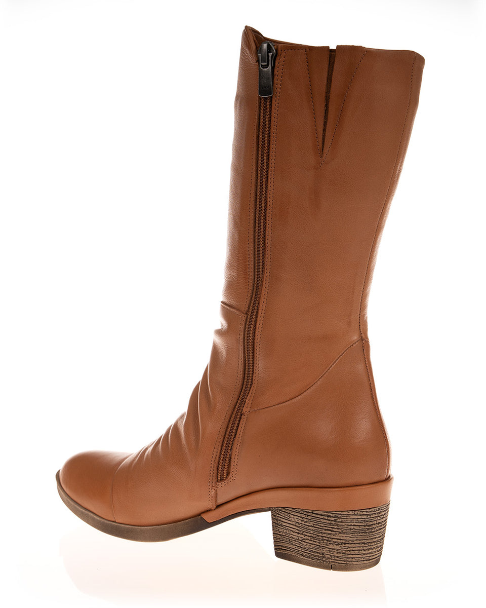 Cabello Bristol Tan Leather Calf Boot – Mavis & Mick - Women Fashion ...