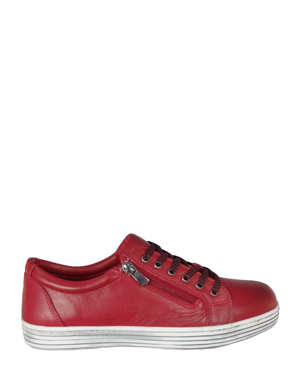 Cabello Unity Red Leather Sneaker – Mavis & Mick - Women Fashion & Shoes