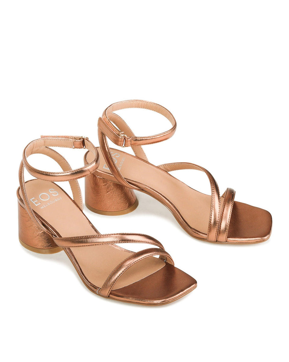 EOS Petricia Copper Metallic Leather Summer Shoe – Mavis & Mick - Women ...